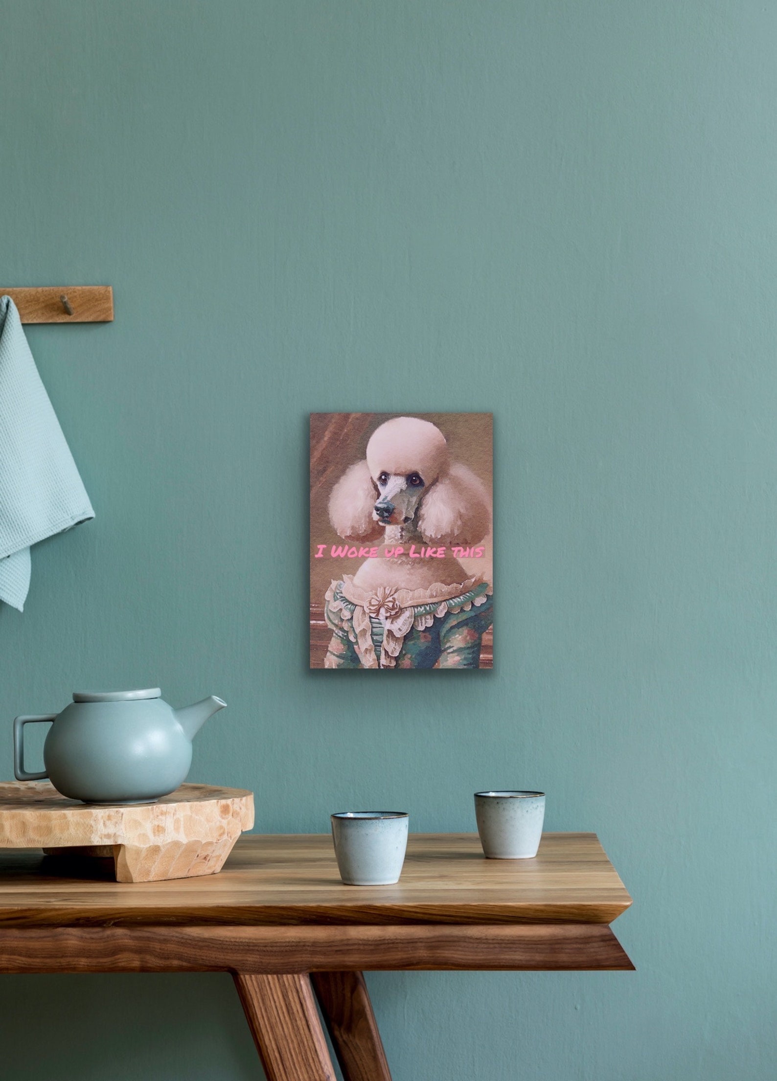 Standard Poodle Wall Art Funny Poodle Decor Easel Back Canvas I Woke up ...