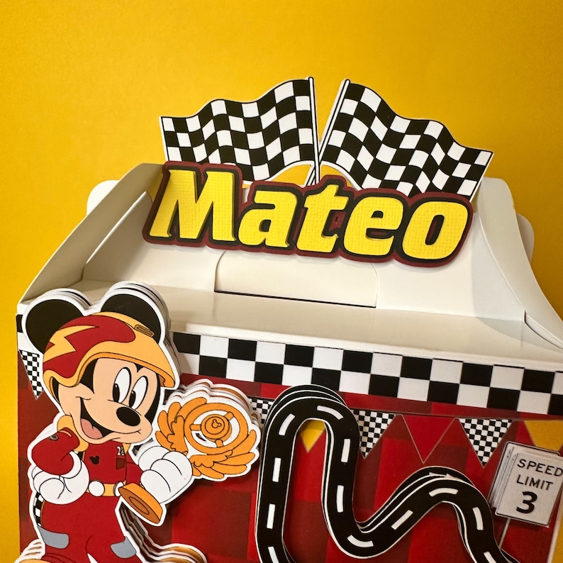 Mickey Mouse Favor Box, Mickey Mouse Roadster Racers Gable Box, Mickey ...