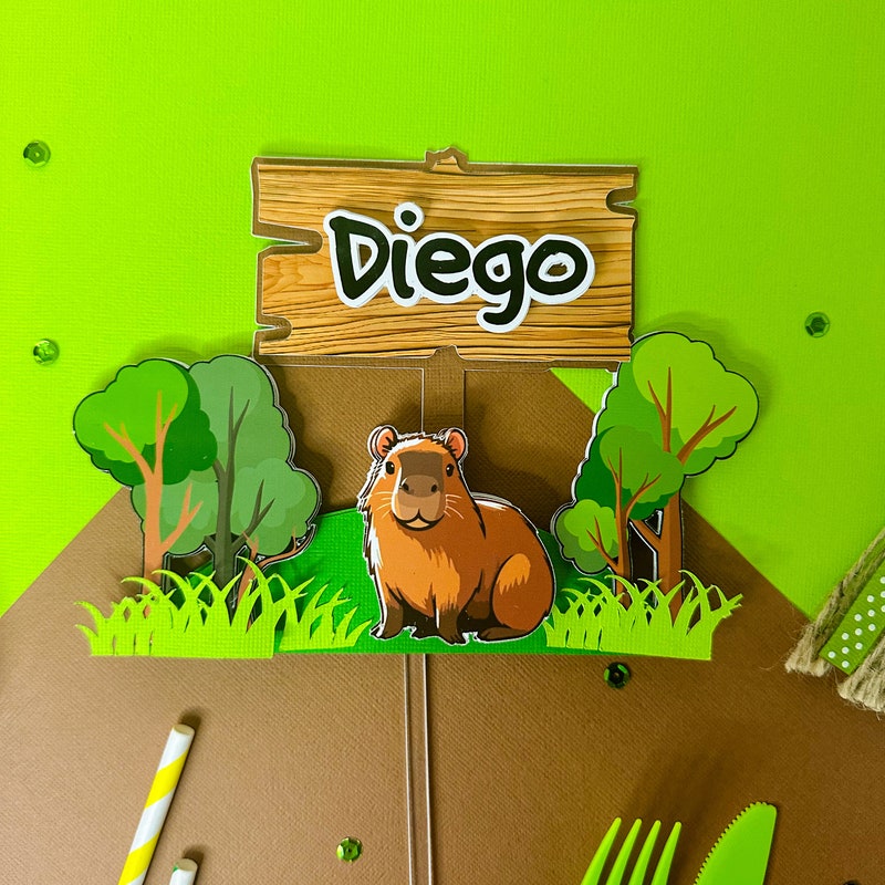 Cake topper capybara - Etsy España
