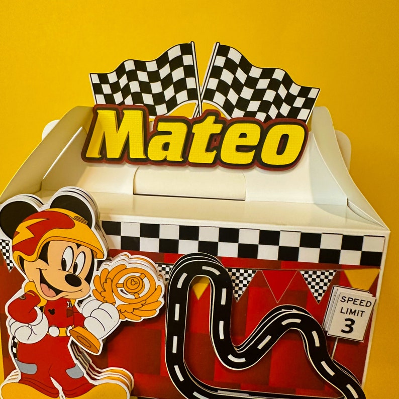 Mickey Mouse Favor Box, Mickey Mouse Roadster Racers Gable Box, Mickey ...