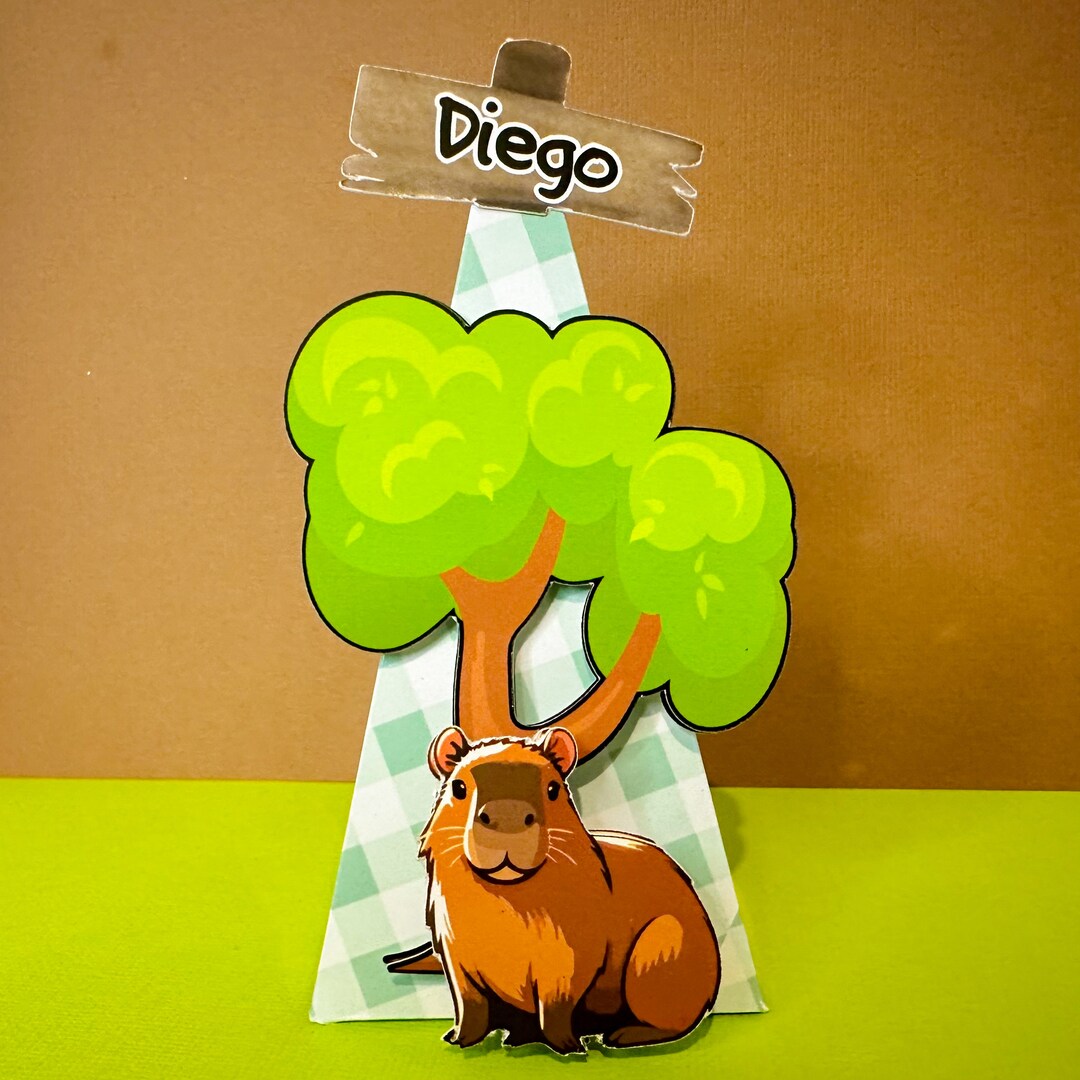 Capybara Pyramid Box, Capybara Favors Box, Jungle Animal Party ...