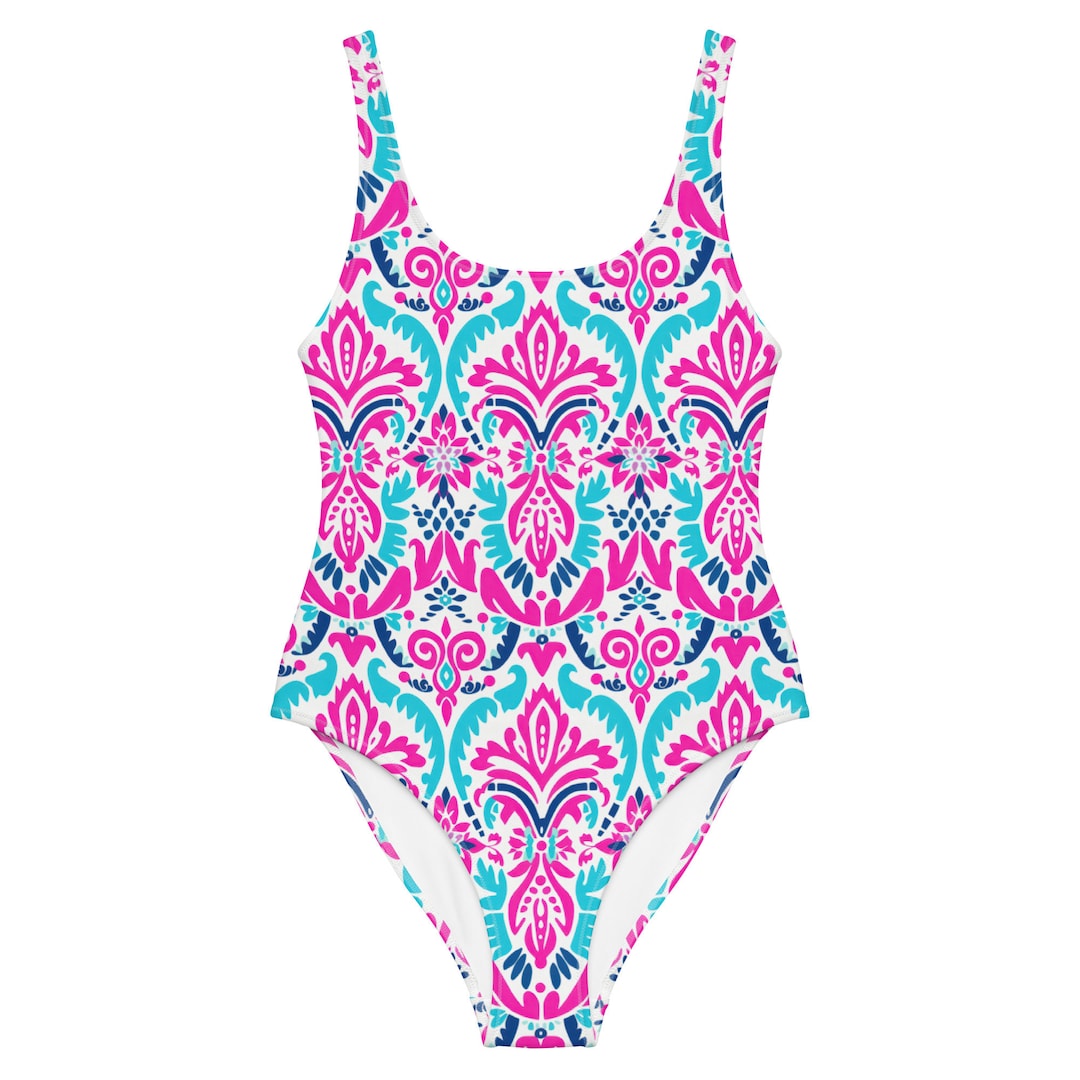 Boho Tribal Print One Piece Swimsuit Southwest Womens Minimal Swimwear ...