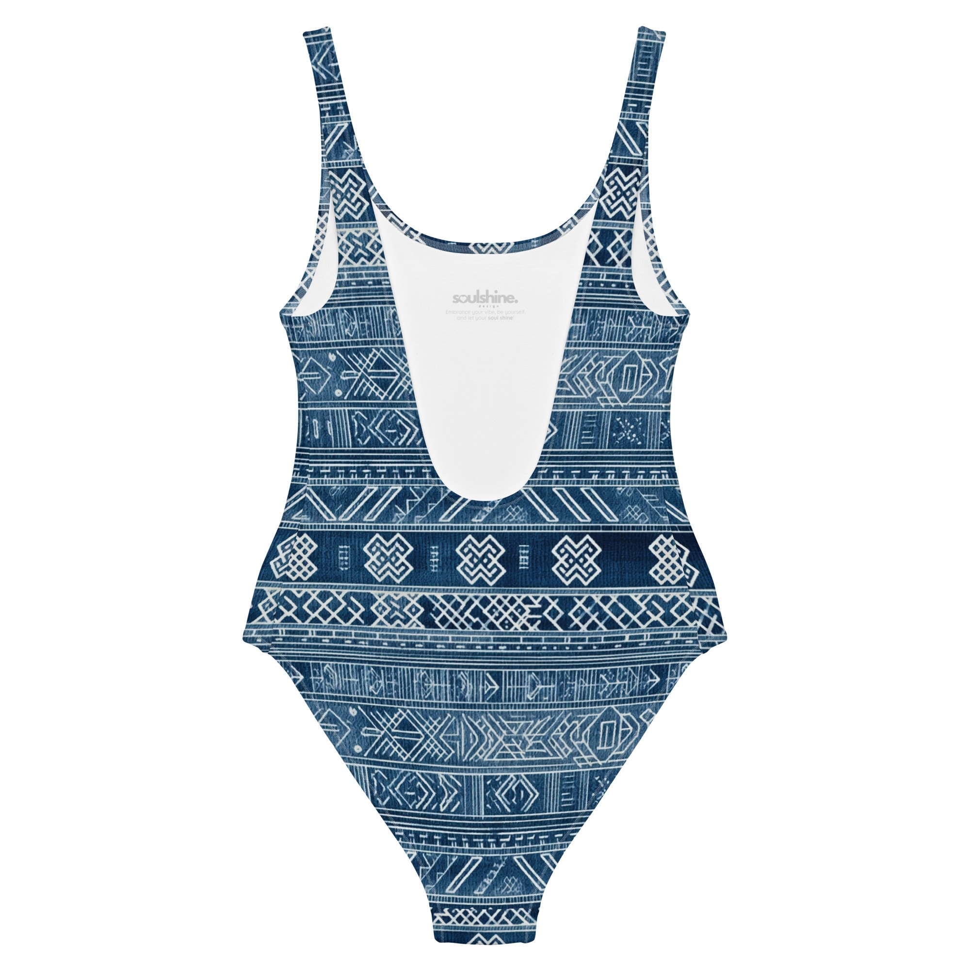 ONE PIECE SWIMSUIT Blue Faux Denim Print Womens Bathing Suit With Sun ...