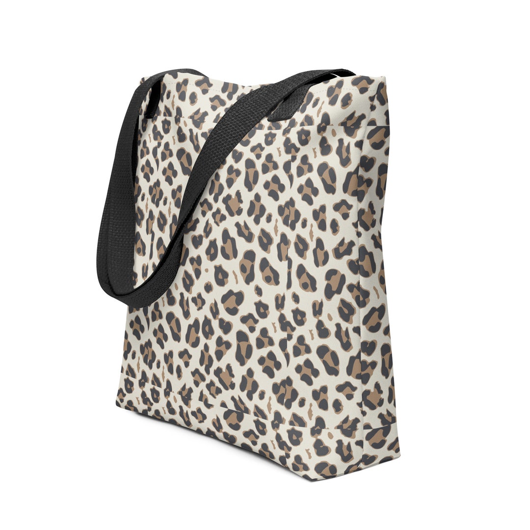 15x15 Animal Print Tote Bag With Handles Durable Fabric Leopard Print ...