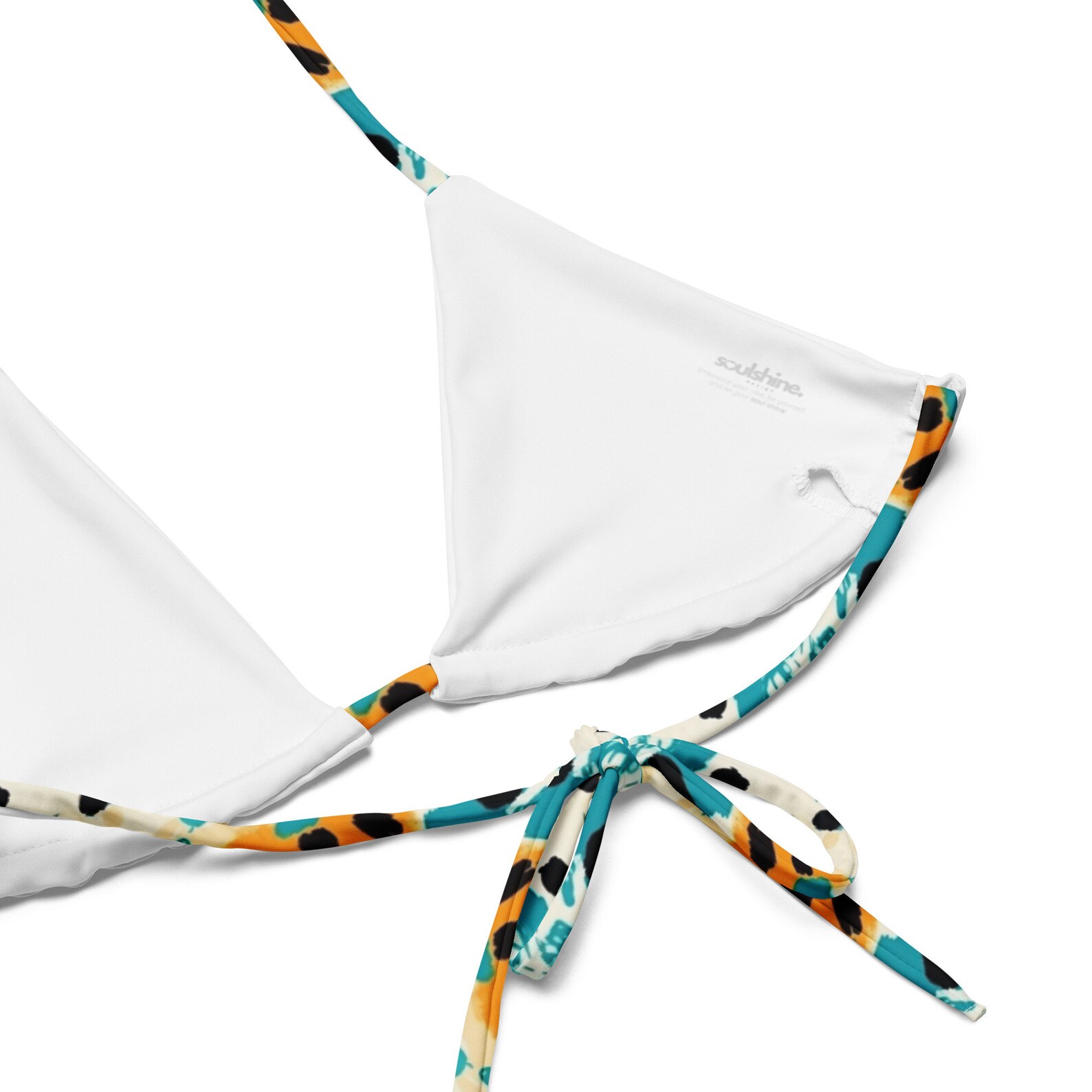 Animal Print Side Tie String Bikini Set Teal & Gold Womens Minimal ...