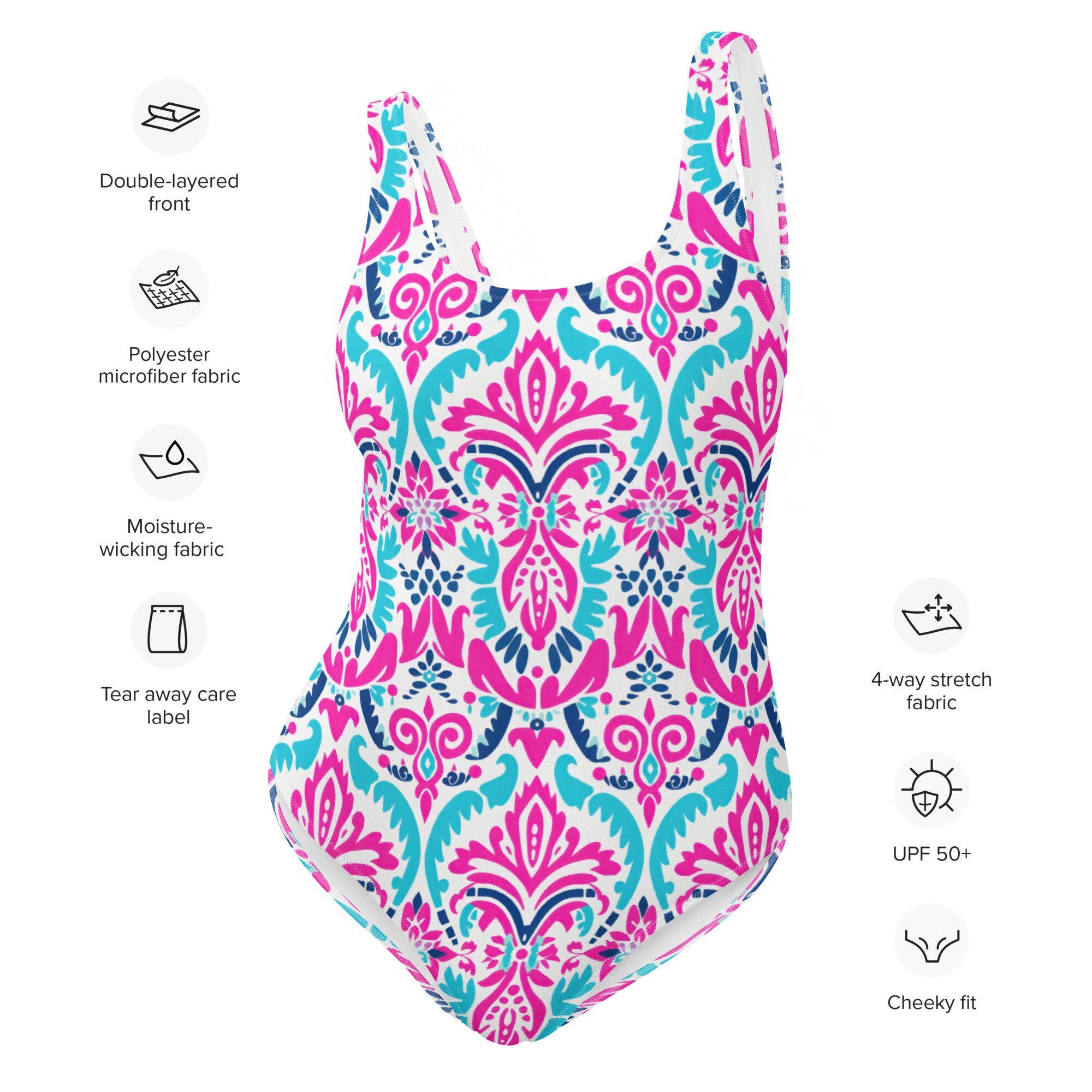 Boho Tribal Print One Piece Swimsuit Southwest Womens Minimal Swimwear ...