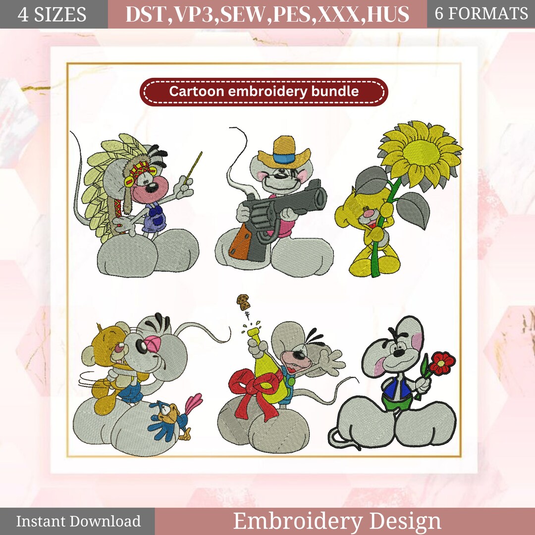 Cartoon Embroidery Designs Diddle Characters Embroidery Cartoon ...