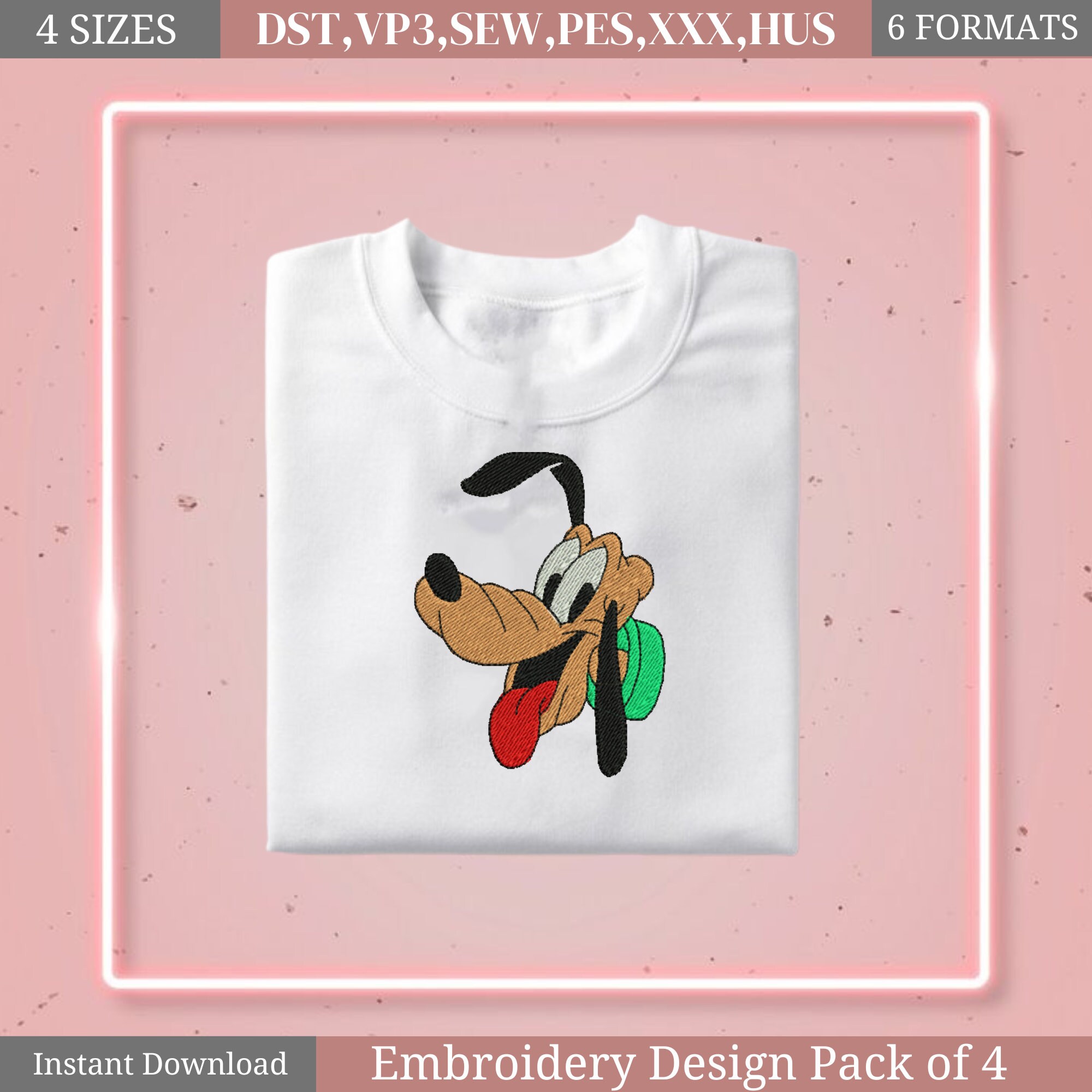 Pluto Embroidery Design, Dog Embroidery, Mickey Mouse Embroidery, Mouse Embroidery, Machine ...