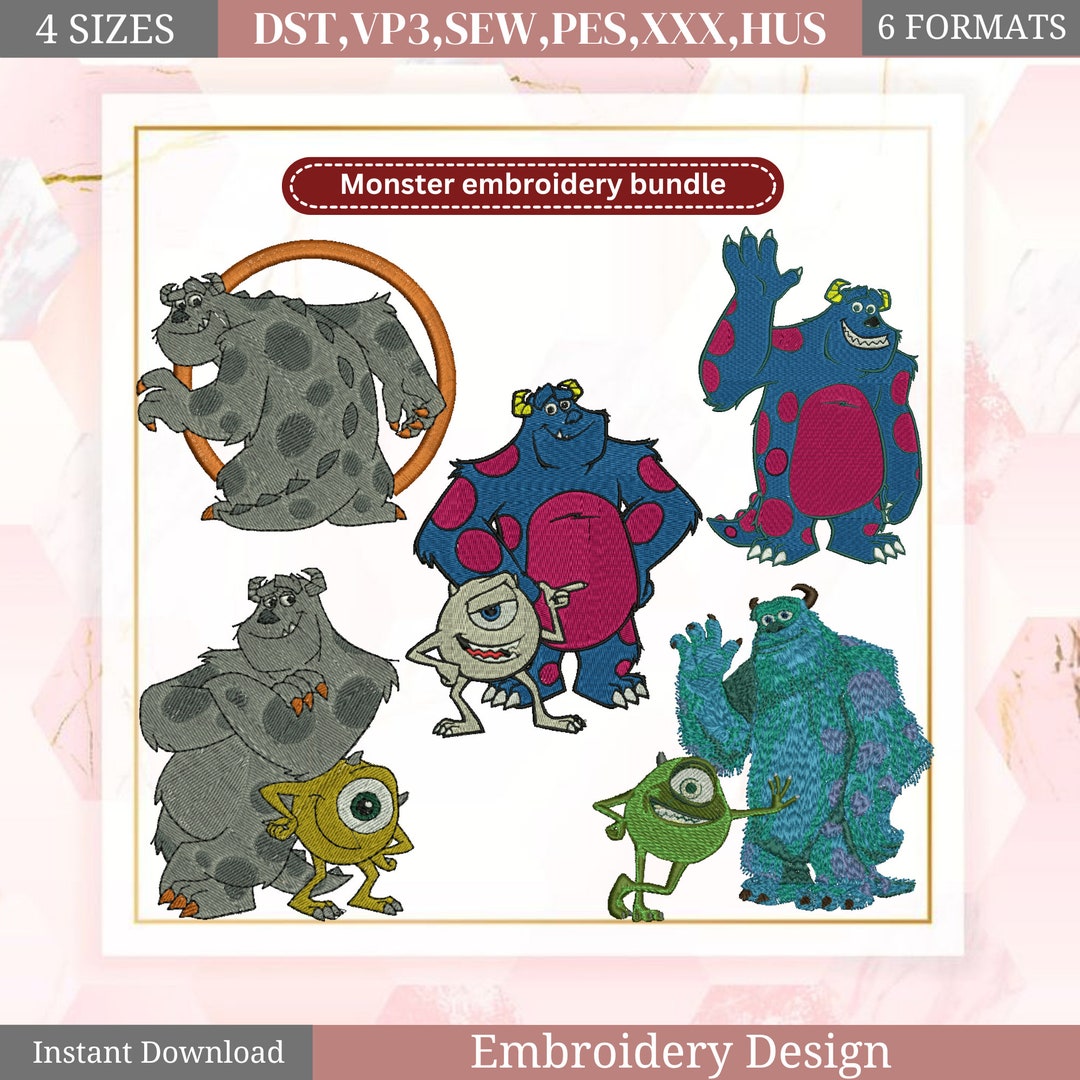 Monster Embroidery Designs, Halloween Embroidery, Monster Embroidery ...