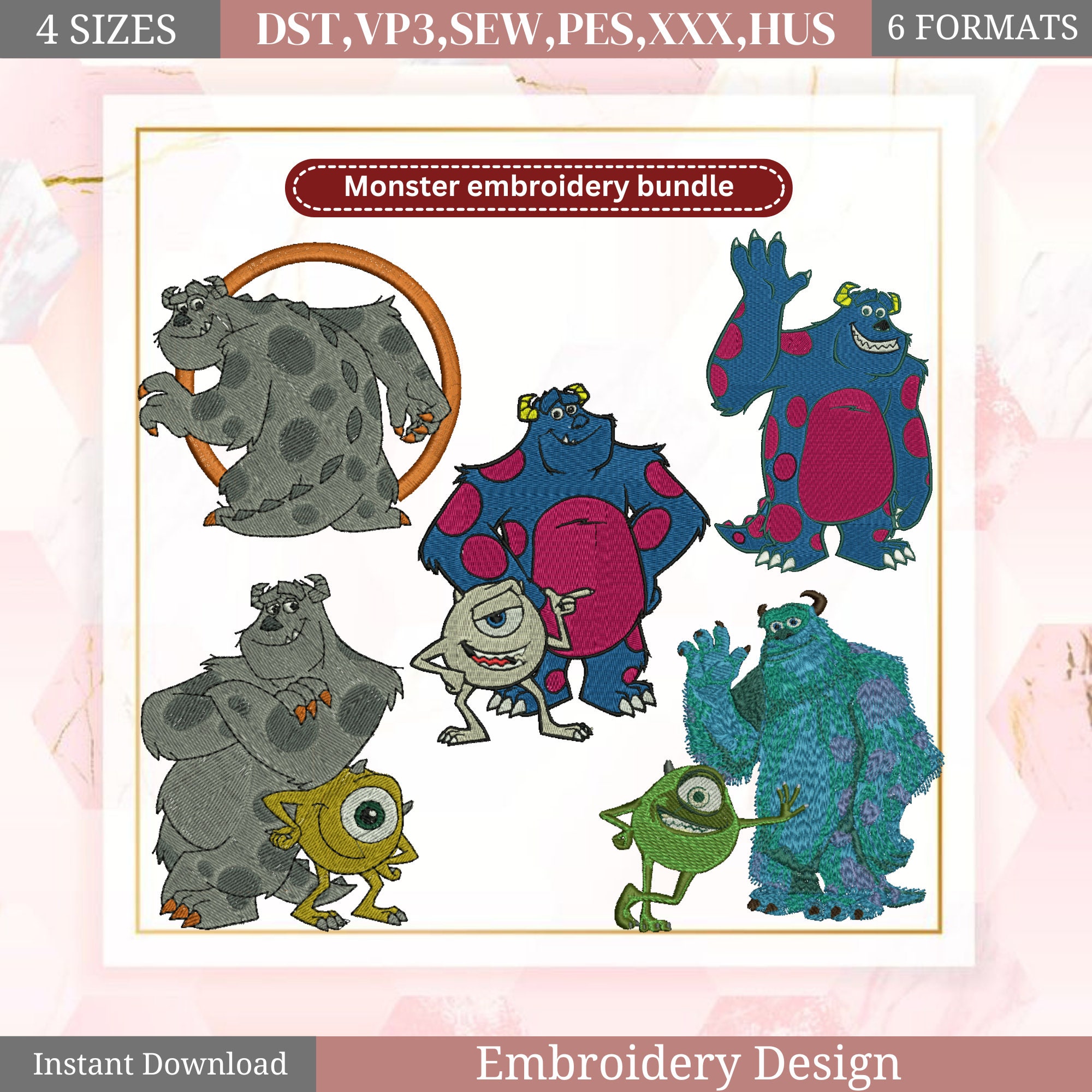 Monster Embroidery Designs, Halloween Embroidery, Monster Embroidery ...