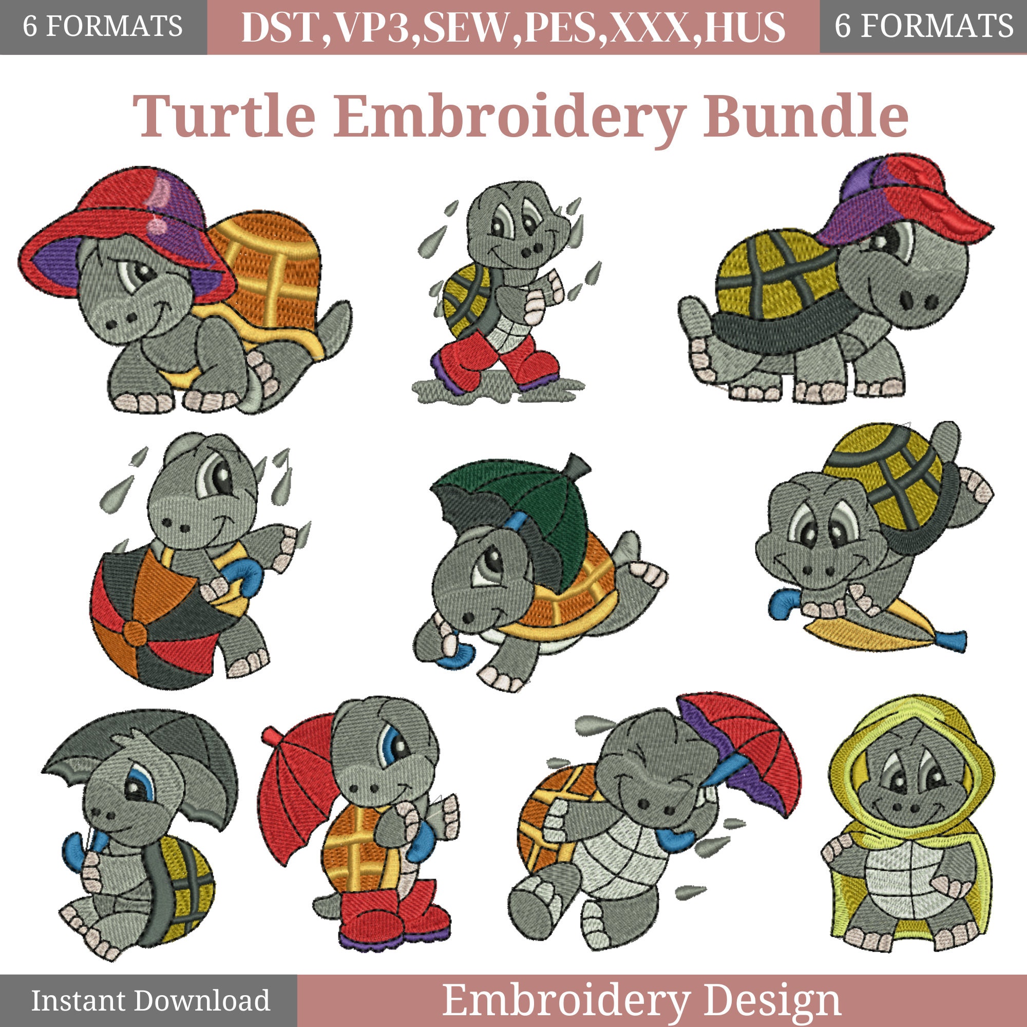 Turtle Embroidery Design Cute Turtles Embroidery Little Turtle ...