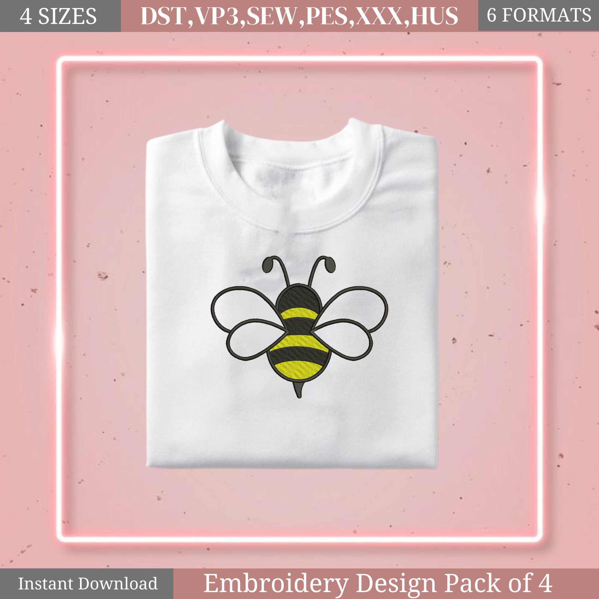 Bee Embroidery Design Large Bee Machine Embroidery File Bumble Bee ...