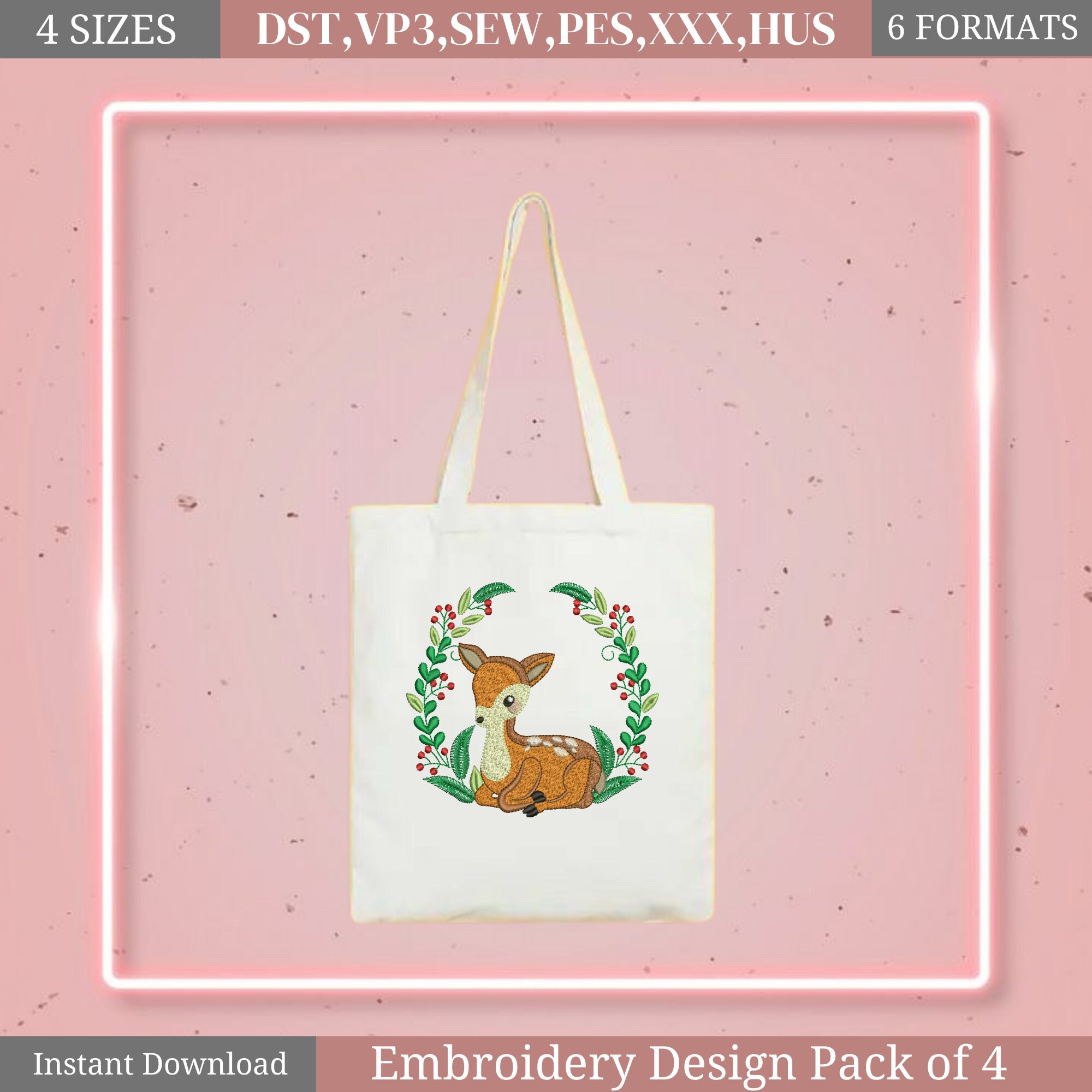 Deer Embroidery Design Deer Embroidery File Deer Antlers Deer Hunting ...