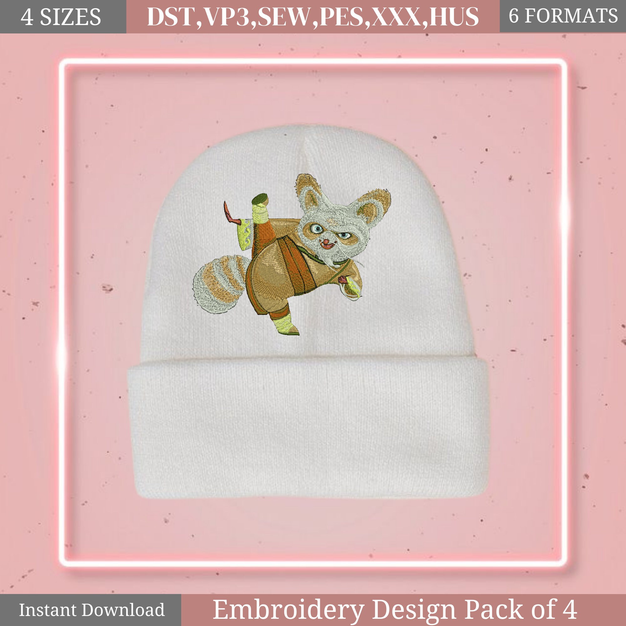 Kung Fu Panda Embroidery Design Cute Panda Machine Embroidery Hugging ...