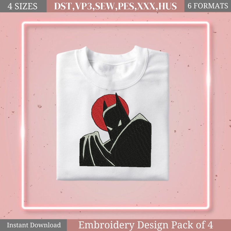 Batman Embroidery Design, Cartoon Batman, Superhero Embroidery ...