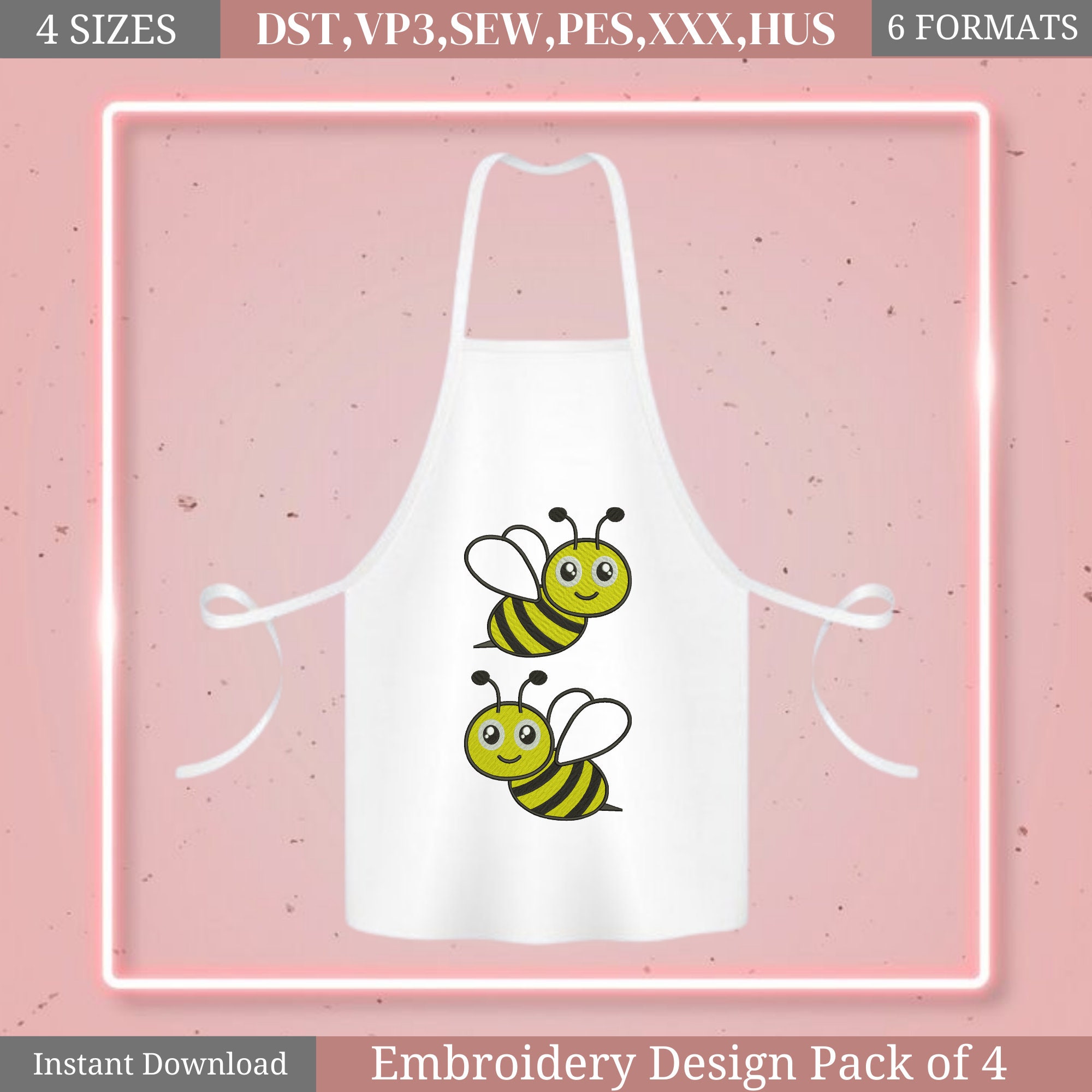 Bee Embroidery Design Large Bee Machine Embroidery File Bumble Bee ...