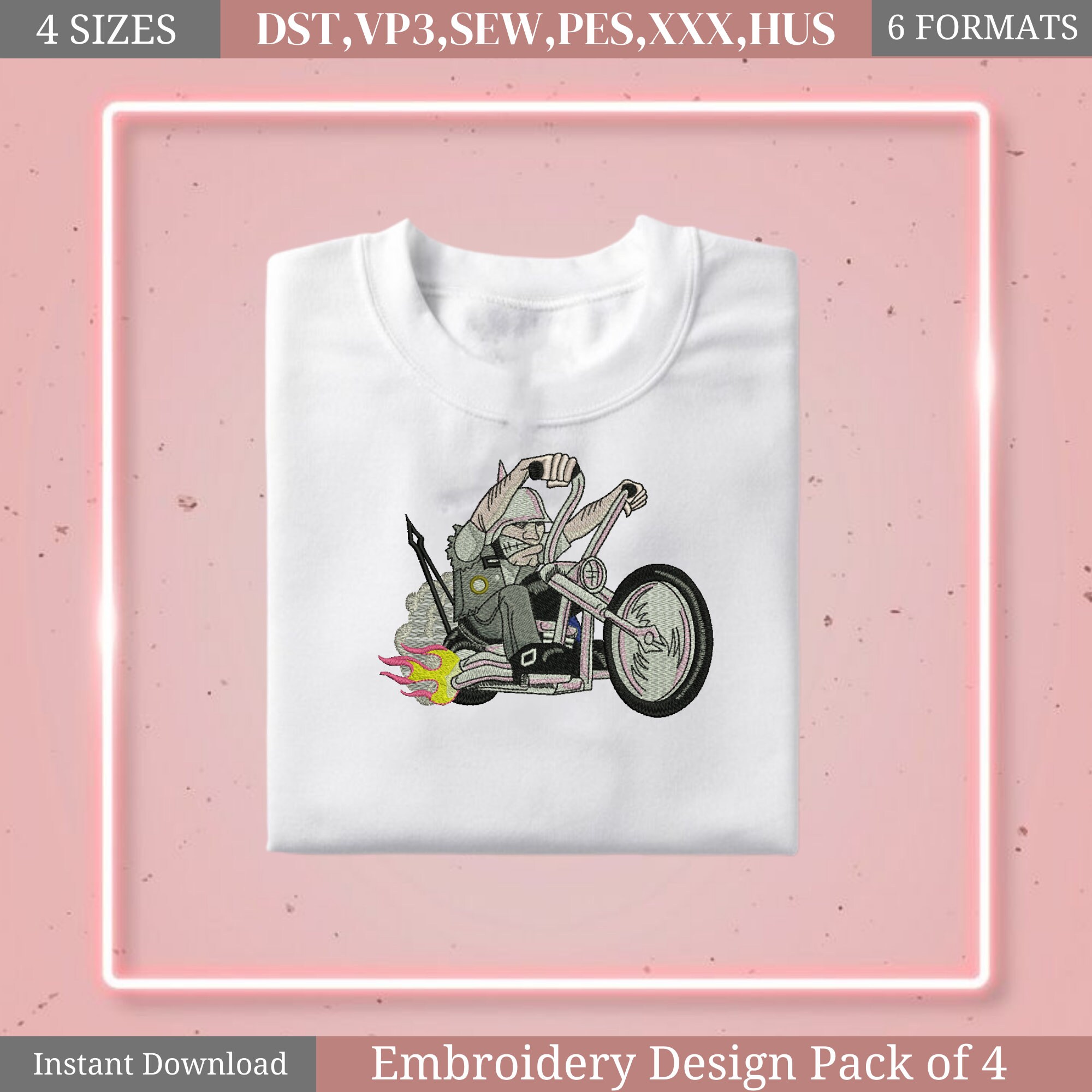 Motorcycle Bike Embroidery Design Motorbike Machine Embroidery Pattern ...