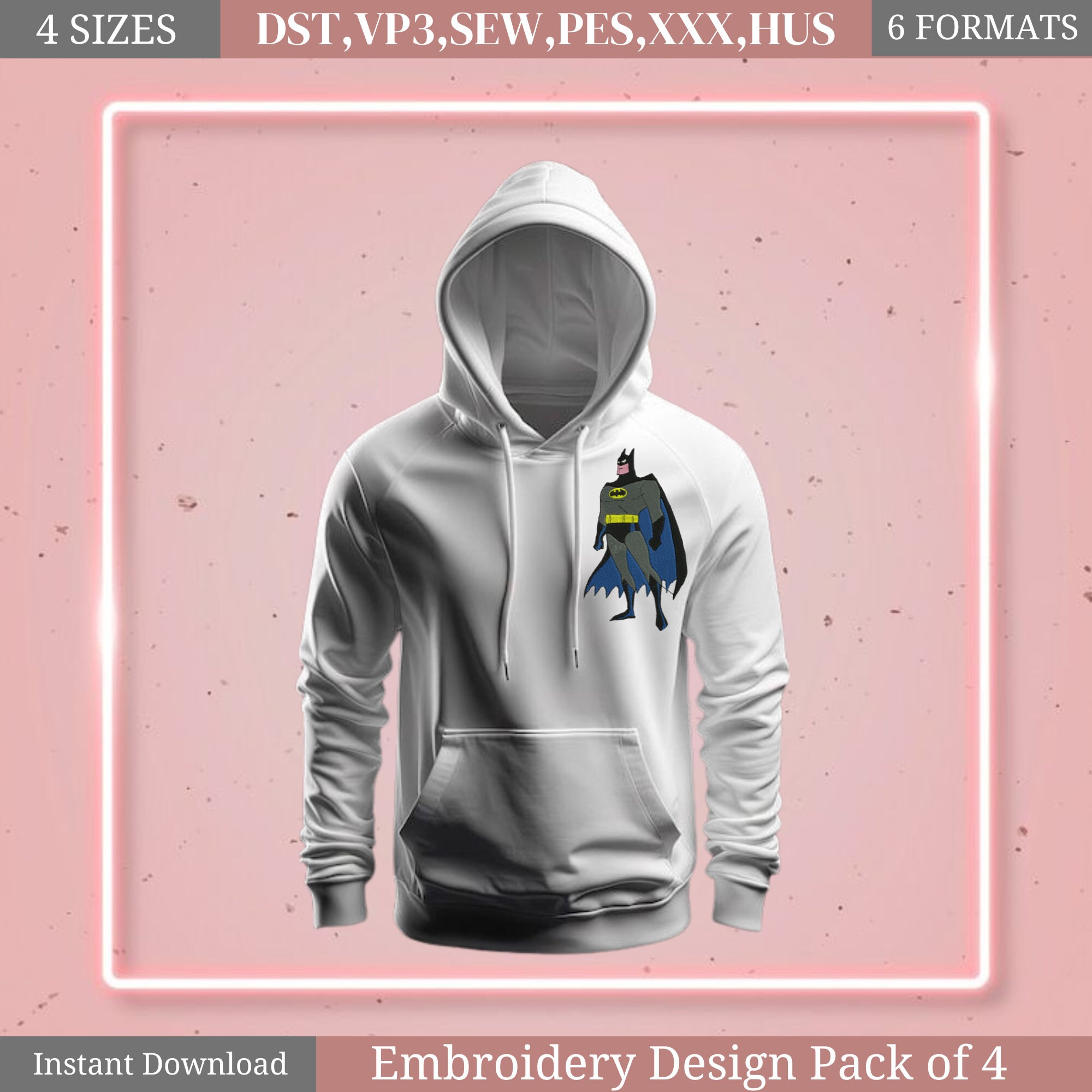 Batman Embroidery Design, Cartoon Batman, Superhero Embroidery ...