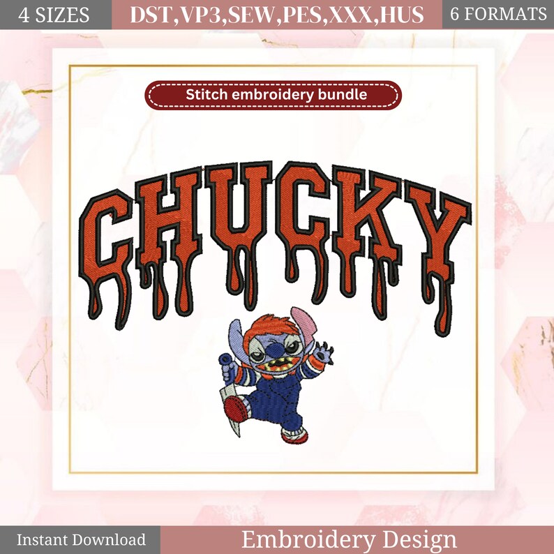 Stitch Chucky Machine Embroidery Design Cute Baby Stitch Embroidery ...