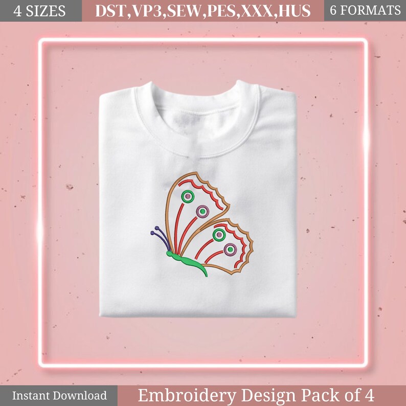 Butterfly Embroidery Design Butterfly Embroidery File Mini Embroidery ...