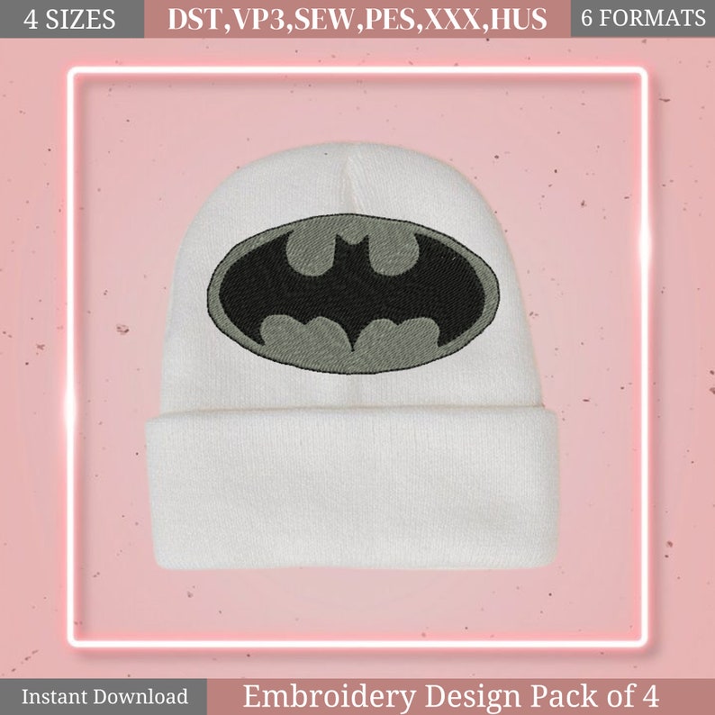 Batman Embroidery Design, Cartoon Batman, Superhero Embroidery ...
