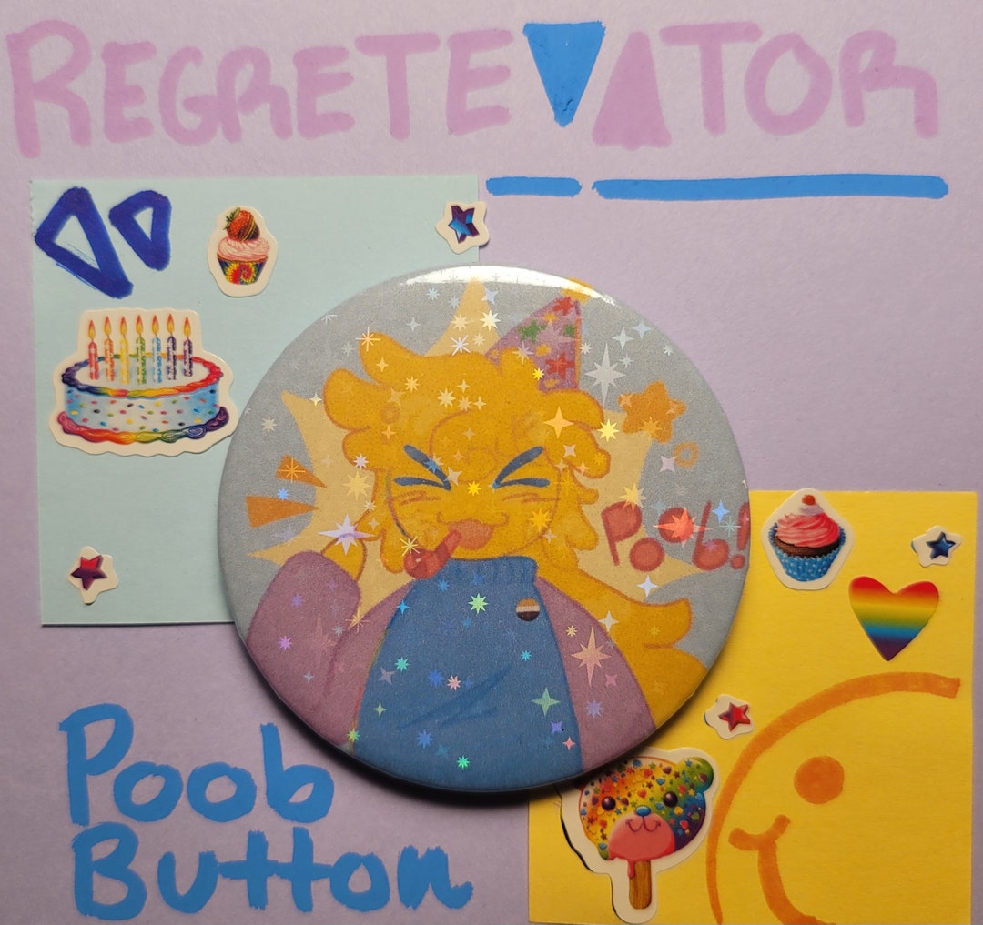 Poob / Party Noob Button | REGRETEVATOR - Etsy New Zealand