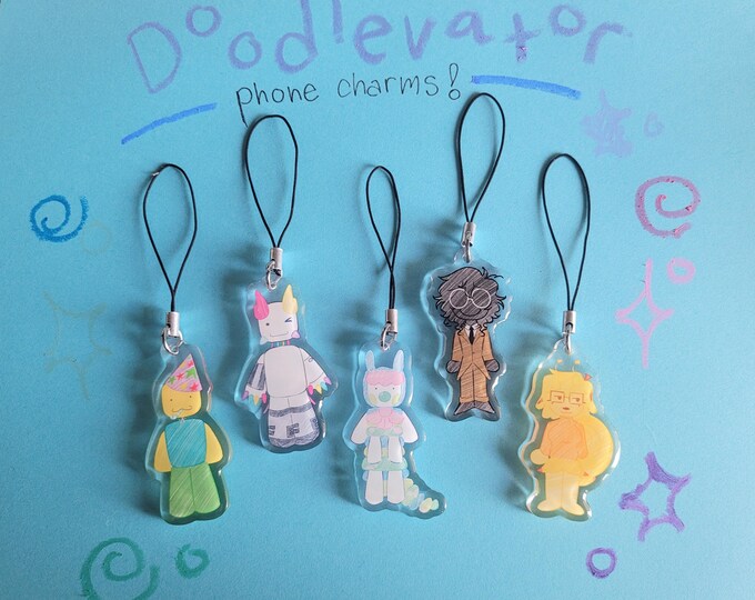 Doodlevator Charms! Set V1 | Split, Bive, Pilby, Poob & Prototype - Etsy