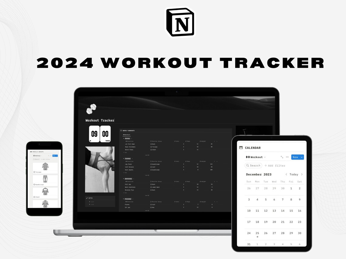 Notion Ultimate Workout Planner 2024 All-in-one Notion Dashboard ...