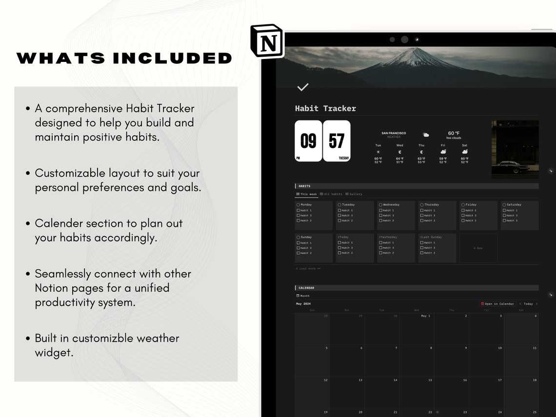 Notion Ultimate Habit Tracker All-in-one Notion Dashboard Advanced ...