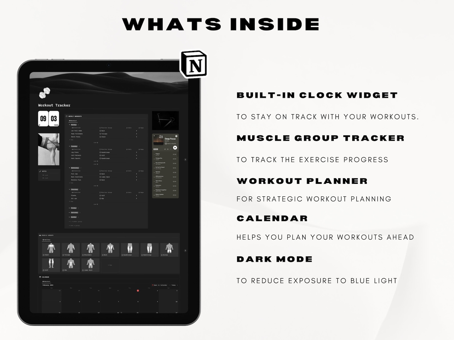 Notion Ultimate Workout Planner 2024 All-in-one Notion Dashboard Advanced Exercise Log Personal ...
