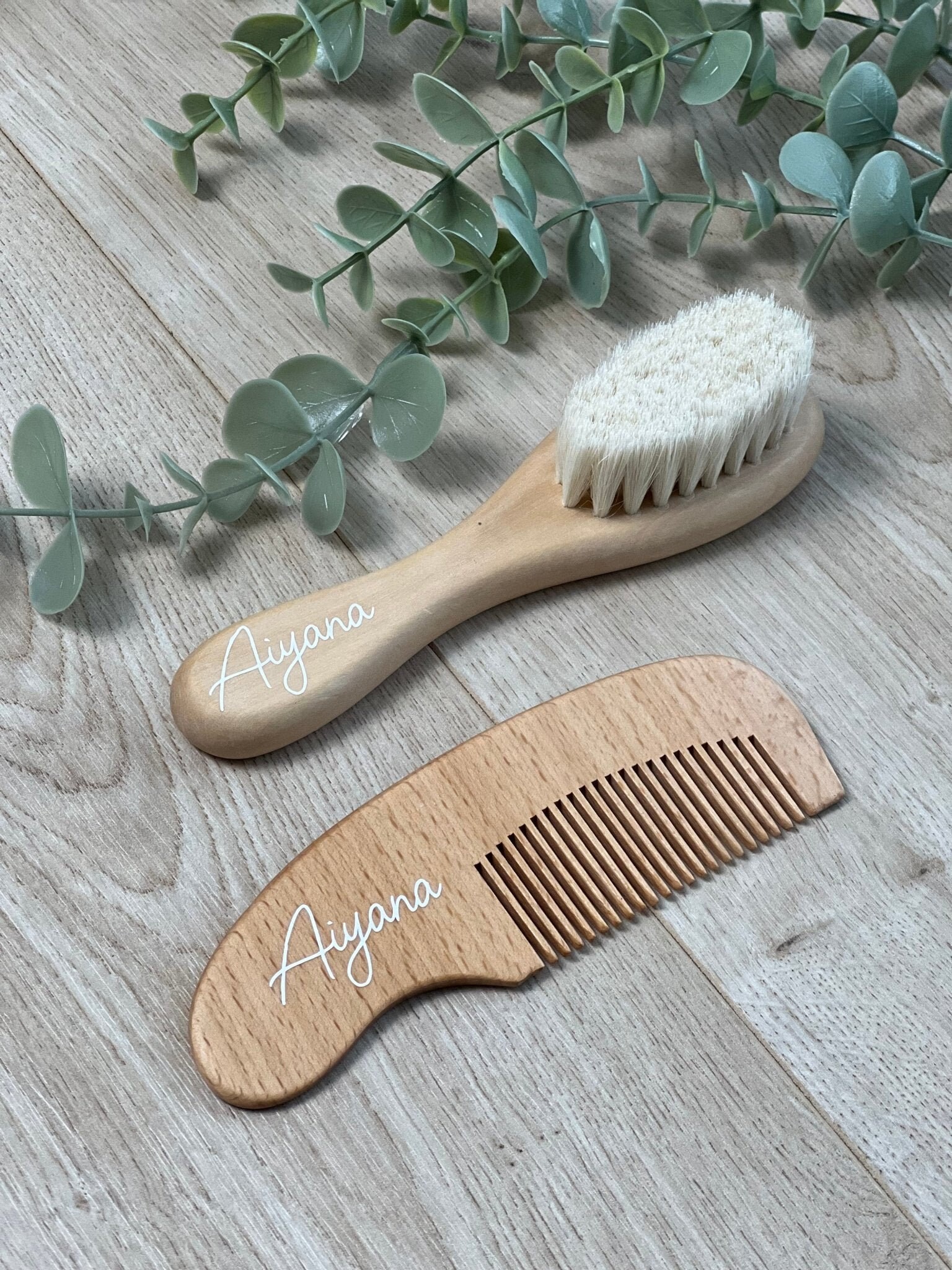 Baby Comb and Brush Set With Name - Baby Gift Set - Personalized ...