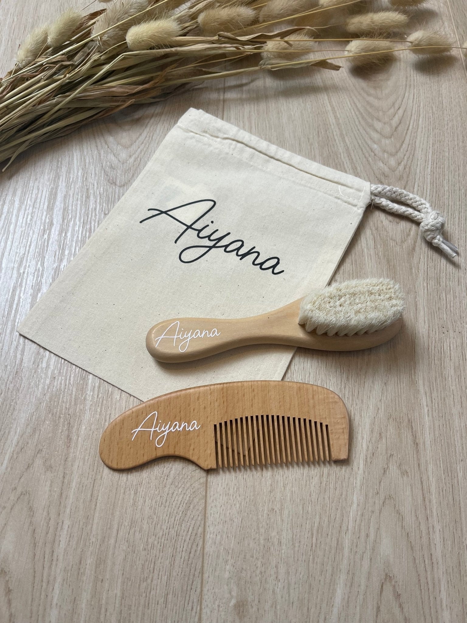 Baby Comb and Brush Set With Name Baby Gift Set Personalized Maternity ...