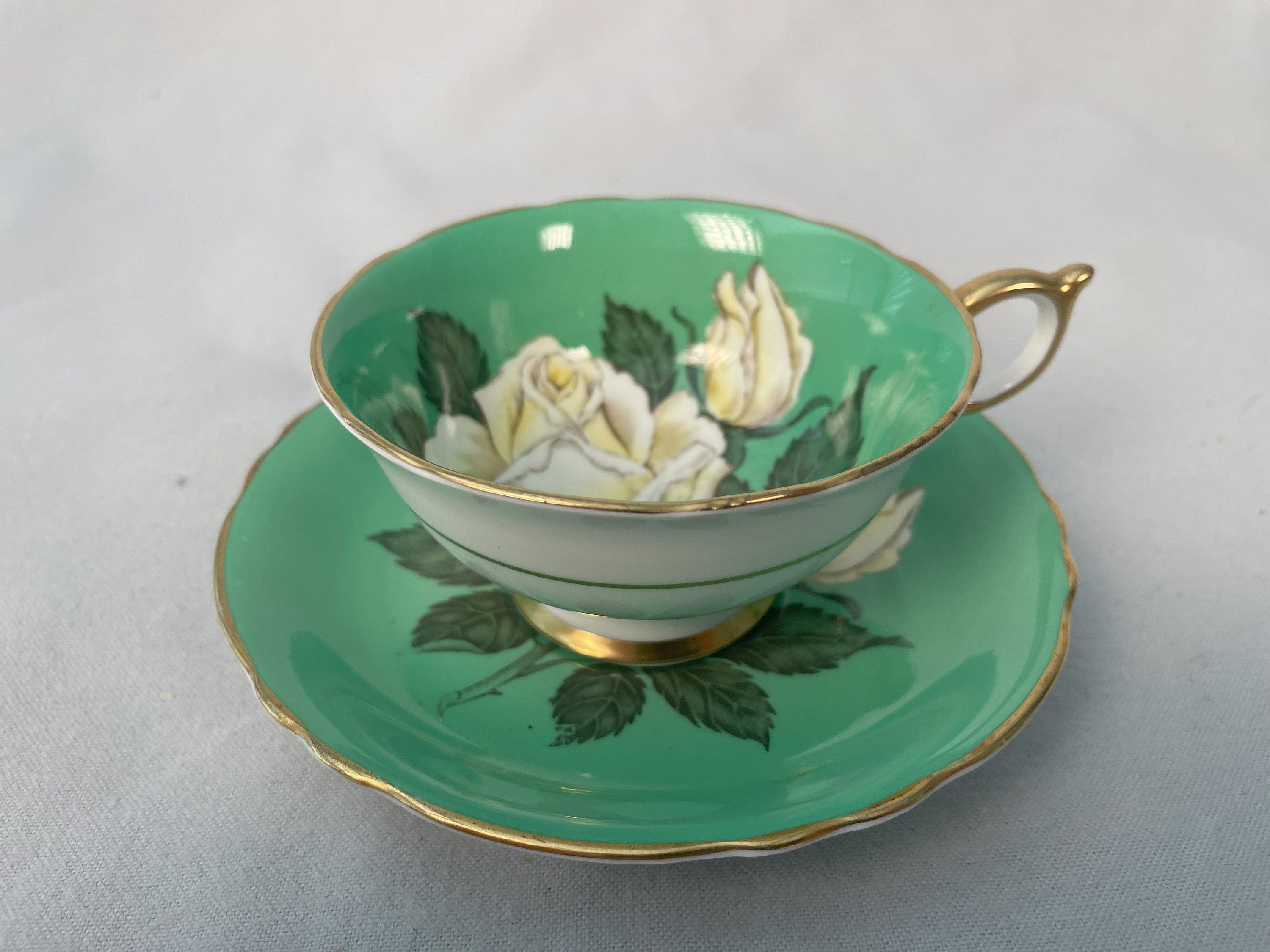 Vintage PARAGON Bone China Teacup & Saucer Double Warrant Cabbage Rose ...