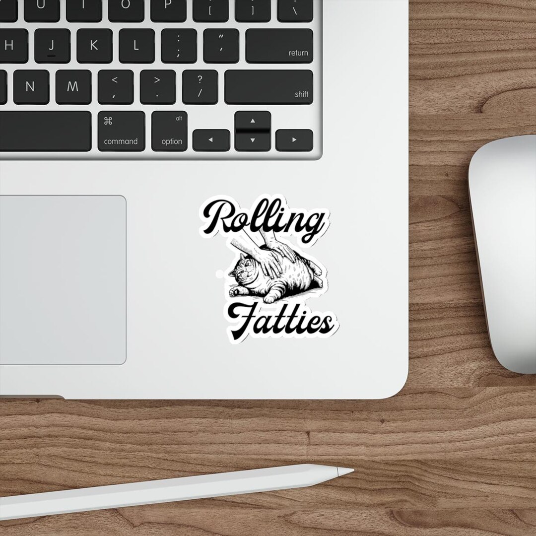 Rolling Fatties Sticker, Funny Fat Cat Sticker, Die-cut Sticker - Etsy