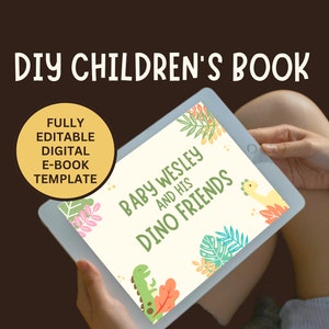 Personalised Children's Book Dinosaur Friends DIY Editable Customisable ...