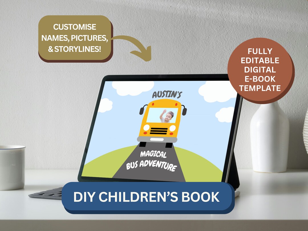 Customisable Children's Book Bus Adventures DIY Editable Personalised ...