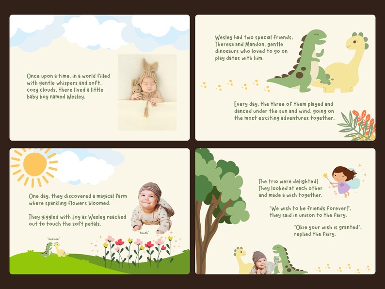 Personalised Children's Book Dinosaur Friends DIY Editable Customisable ...