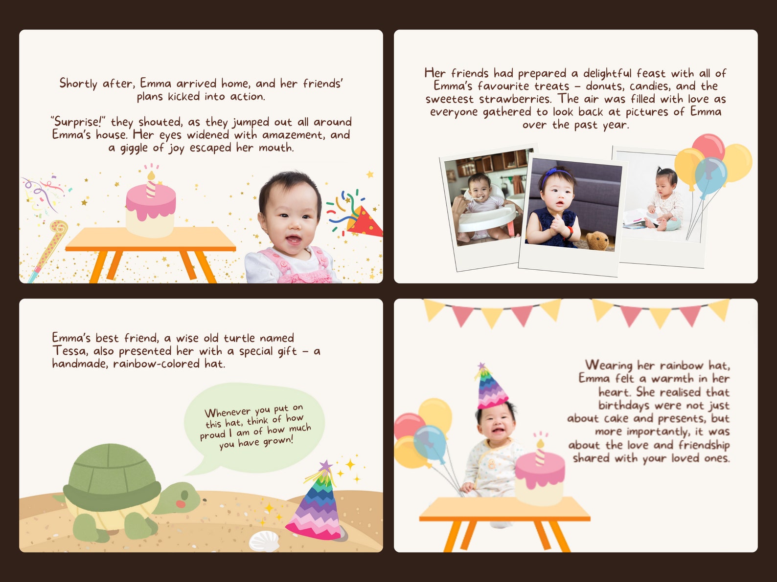 Customisable Children's Book First Birthday One Year Old DIY Editable ...