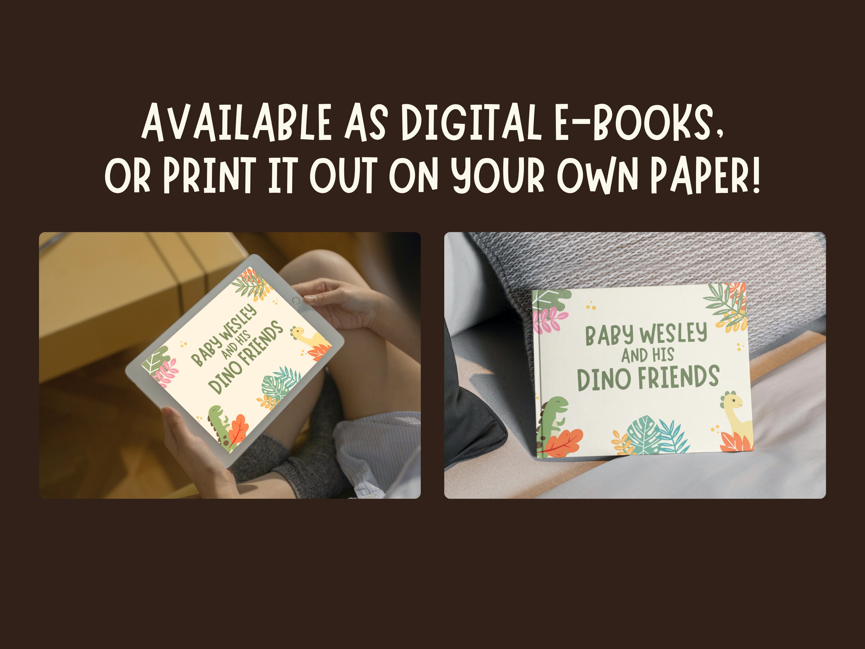 Personalised Children's Book Dinosaur Friends DIY Editable Customisable ...