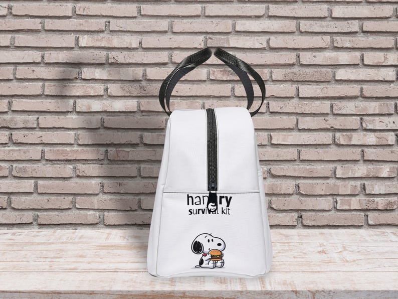 Beagle Dog Lunch Bag – Insulated White Tote, “hangry Survival Kit” With ...