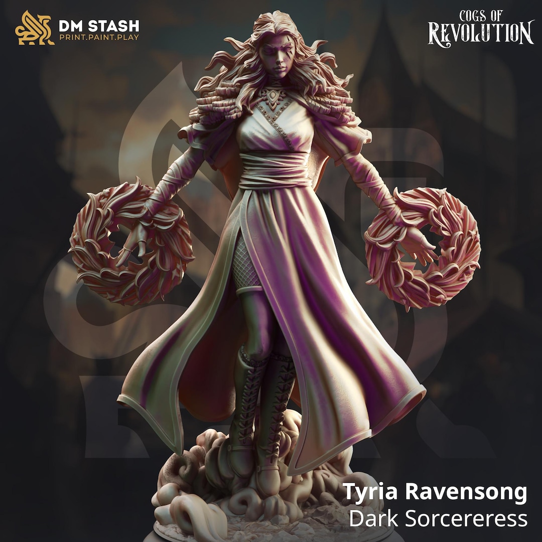 Sorcerer, Warlock, Mage, Female, Elf, Wizard Miniature, Tyria Ravensong ...