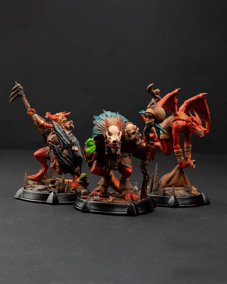 3D Printed Kobold Set of 7 Miniatures - Etsy
