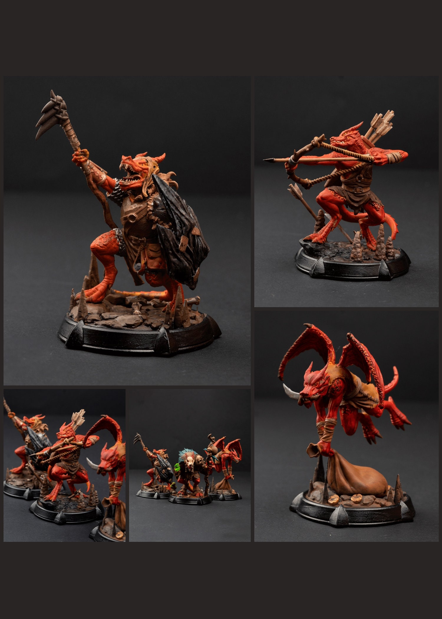 3D Printed Kobold Set of 7 Miniatures - Etsy