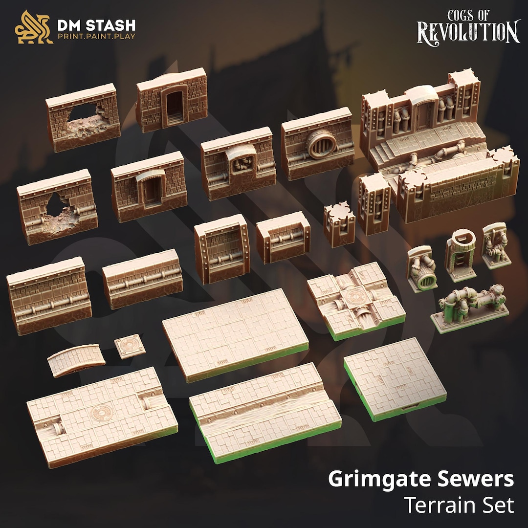 Modular Sewer Terrain Set. Dnd, Rpg. 32mm - Etsy