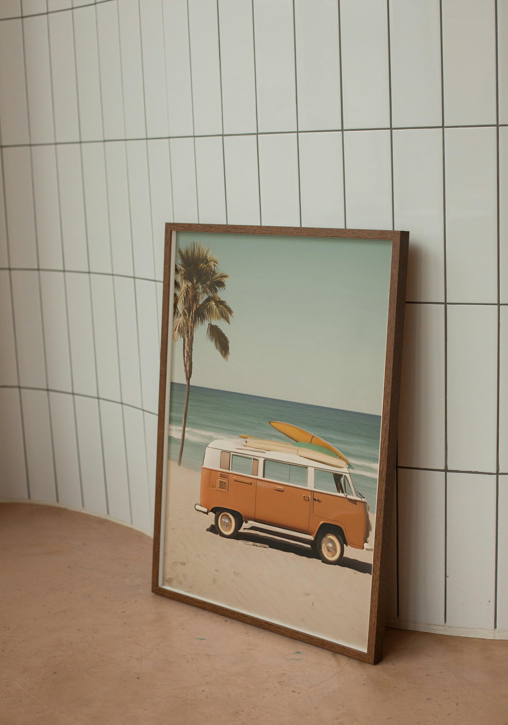 Vintage Bus Photograph Beach Prints, Coastal Wall Art, Preppy Prints ...
