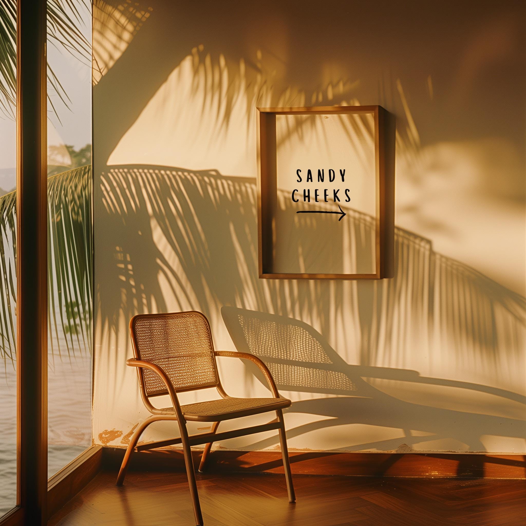 Sandy Cheeks Beach Saying Digital Art Print, Beach Wall Art, Beach ...