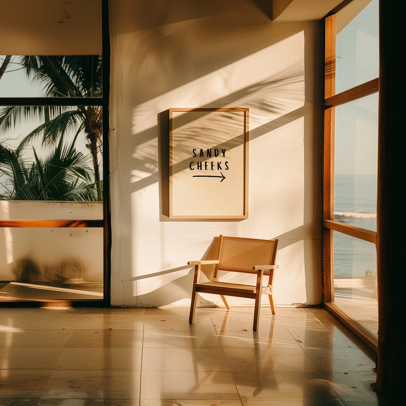 Sandy Cheeks Beach Saying Digital Art Print, Beach Wall Art, Beach ...