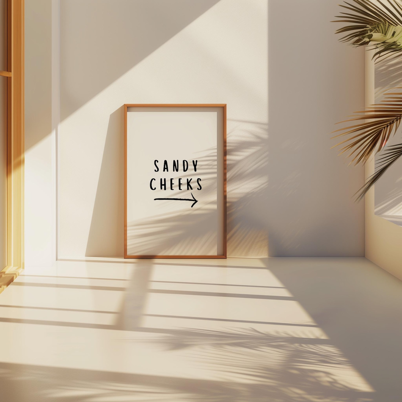 Sandy Cheeks Beach Saying Digital Art Print, Beach Wall Art, Beach ...