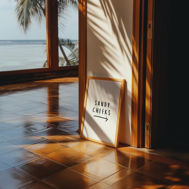 Sandy Cheeks Beach Saying Digital Art Print, Beach Wall Art, Beach ...