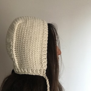 Knit Bonnet for Adult, Bow Tie Bonnet, Handmade Red Bonnet, Winter ...